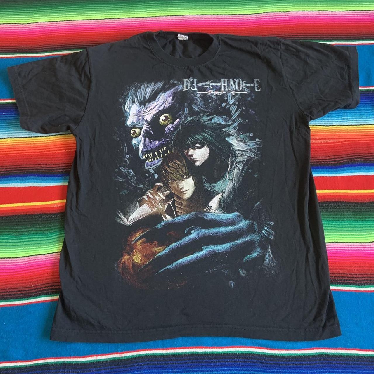 Black DEATH NOTE Japanese anime L Light Ryuk t shirt... - Depop