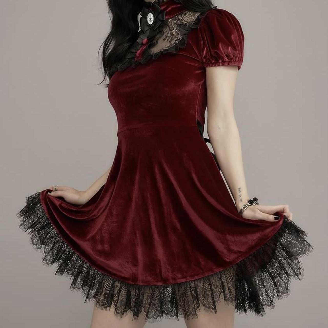 DOLLSKILL VAMP VELVET GOTH DRESS This dress is... - Depop