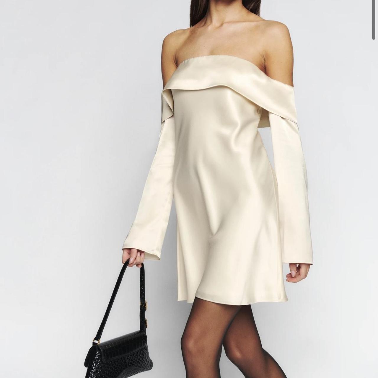 New Maves formal bridal mini dress in Almond from... - Depop