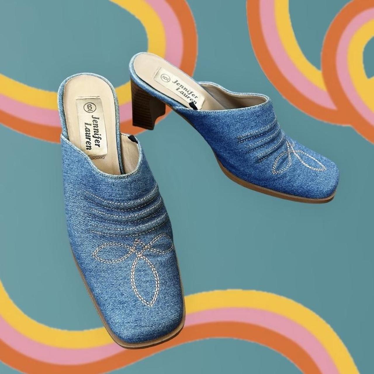 90s Denim Clog Heels Giving major Britt+Justin ️‍🔥... - Depop