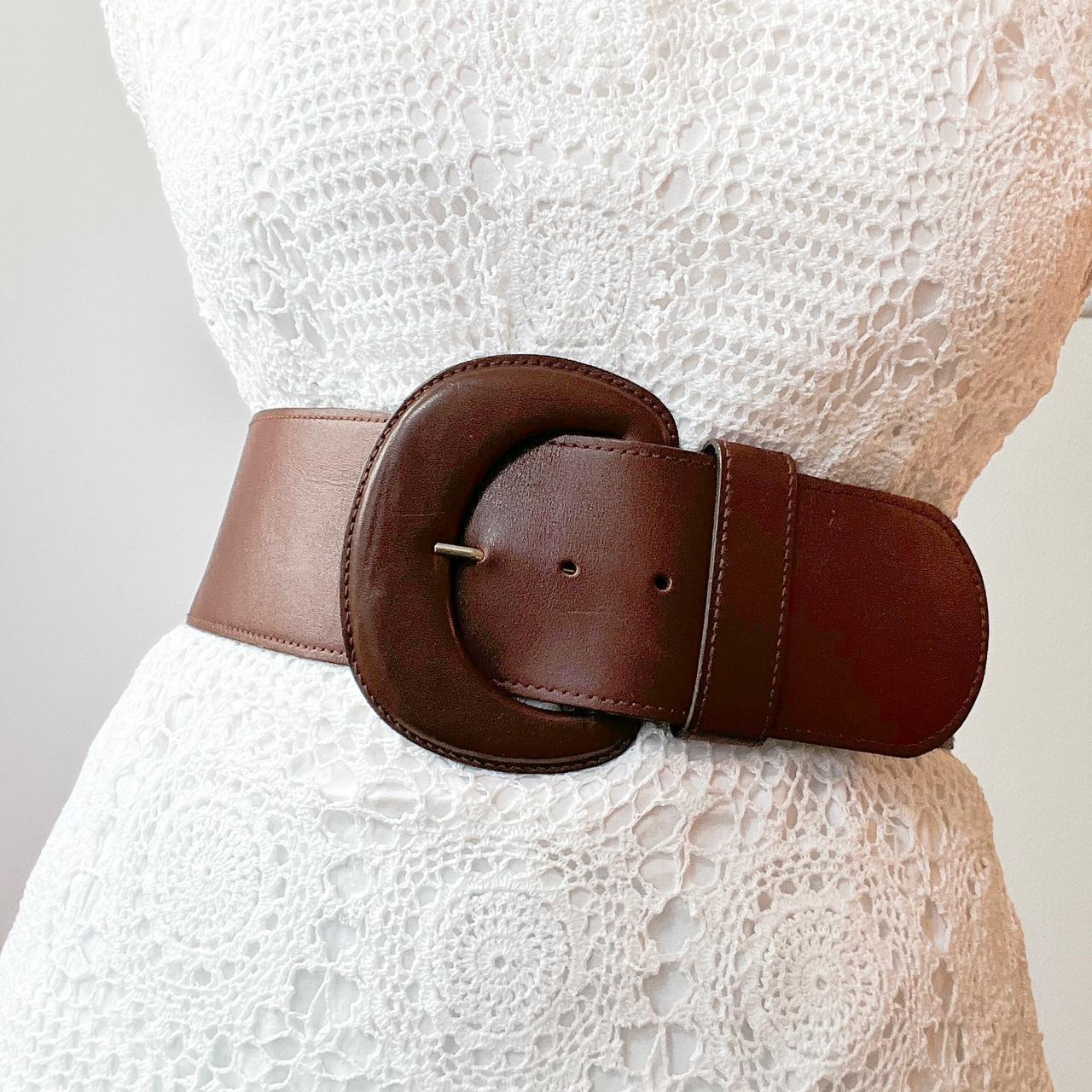 Chunky brown leather belt 36” in length Western... - Depop