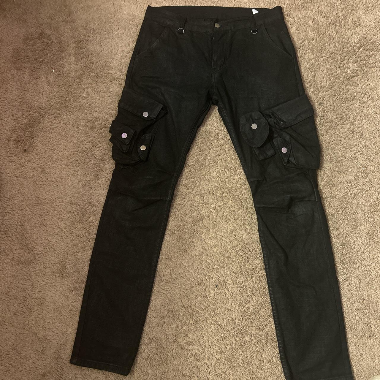 (MNML) wax denim cargo jeans 9/10 condition, worn a... - Depop