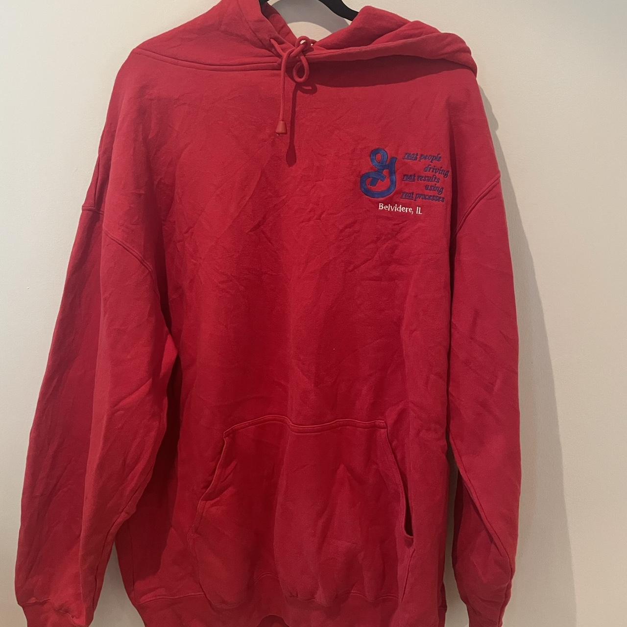 Super cute and comfy red hoodie sexy XL. Lmk if... - Depop