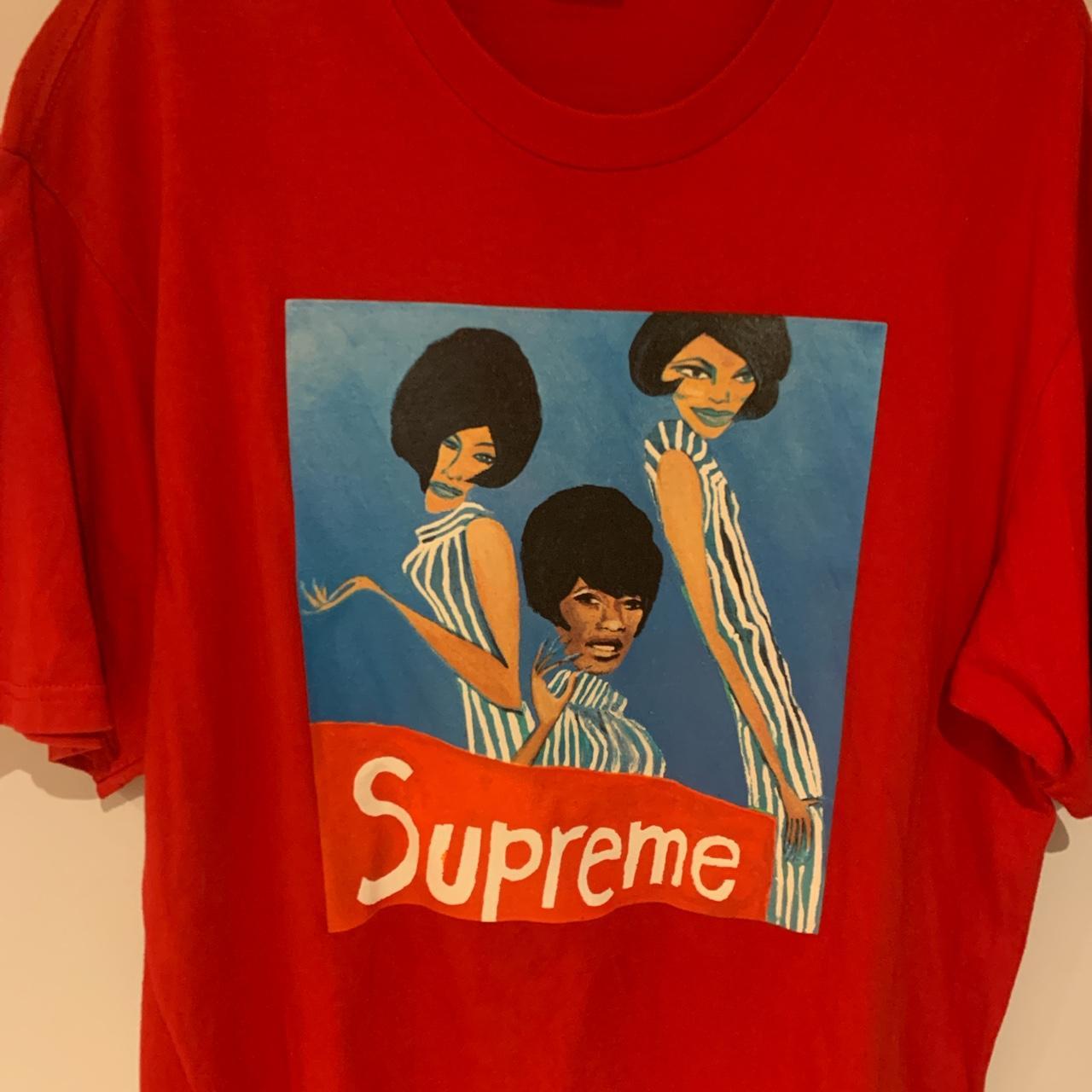 Red Supreme graphic t-shirt Size medium Graphic... - Depop