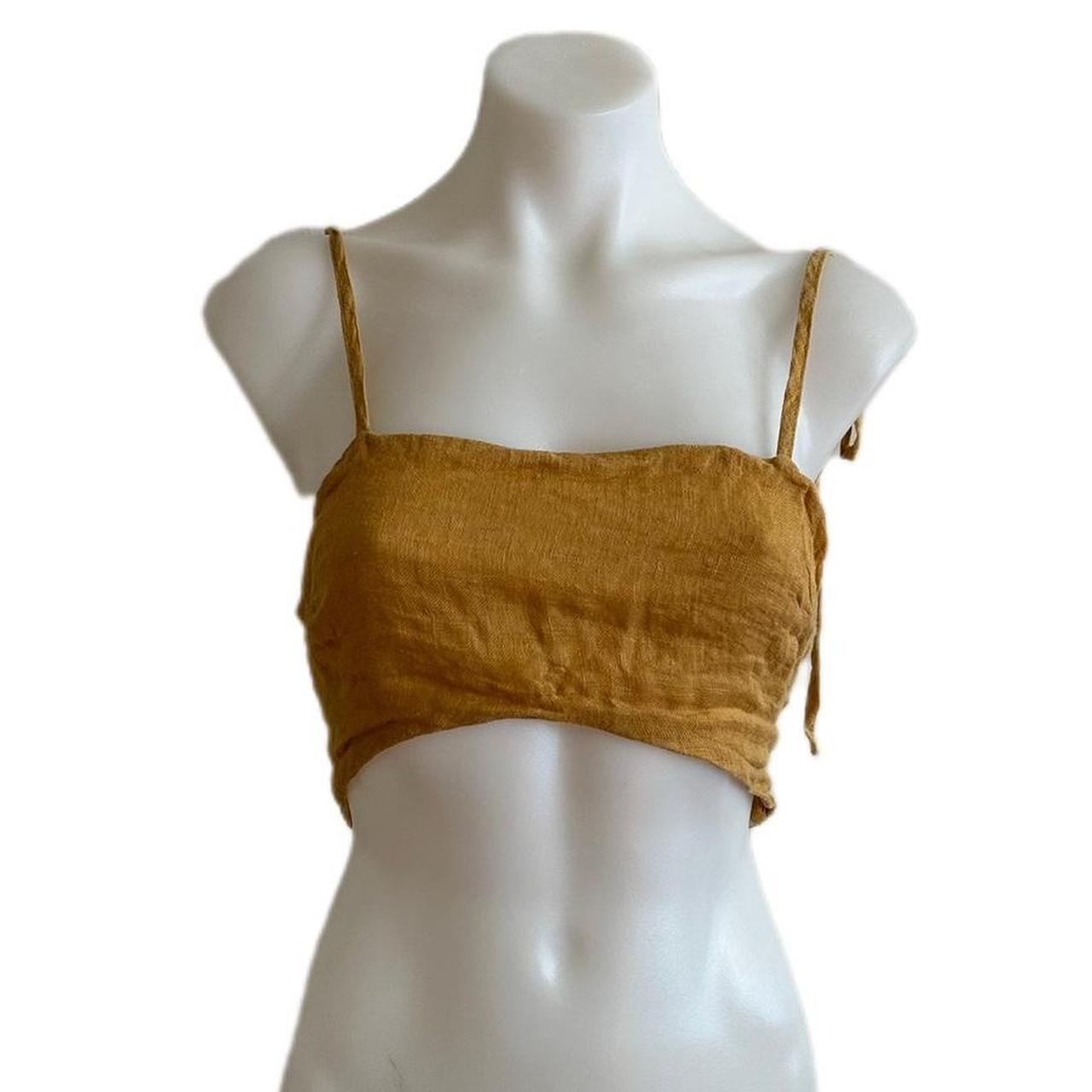 Yellow linen top - Depop