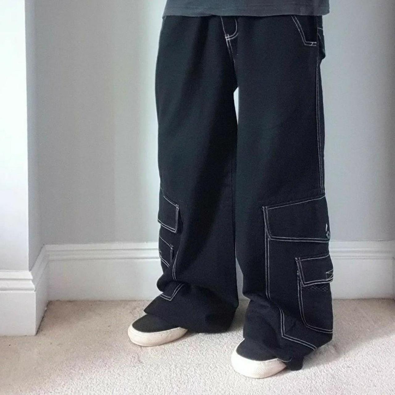 90s Stuka Baggy Rave Cargo Pocket Pants. Similar to... - Depop