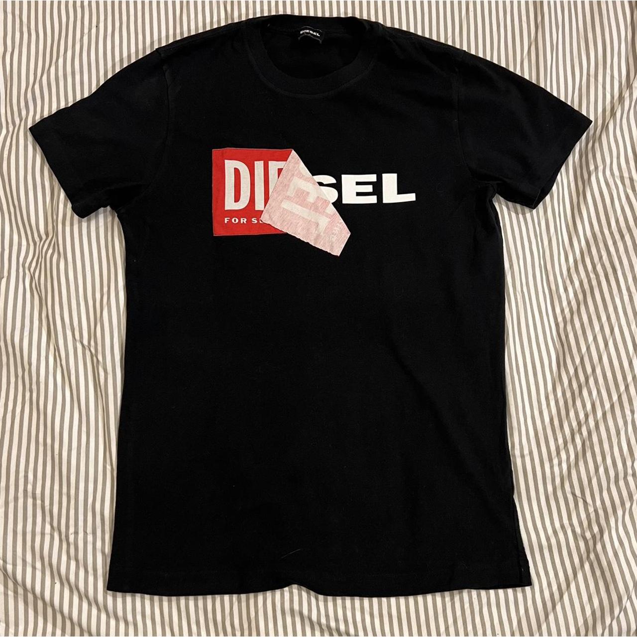 Black diesel label t shirt Size small No marks or... - Depop