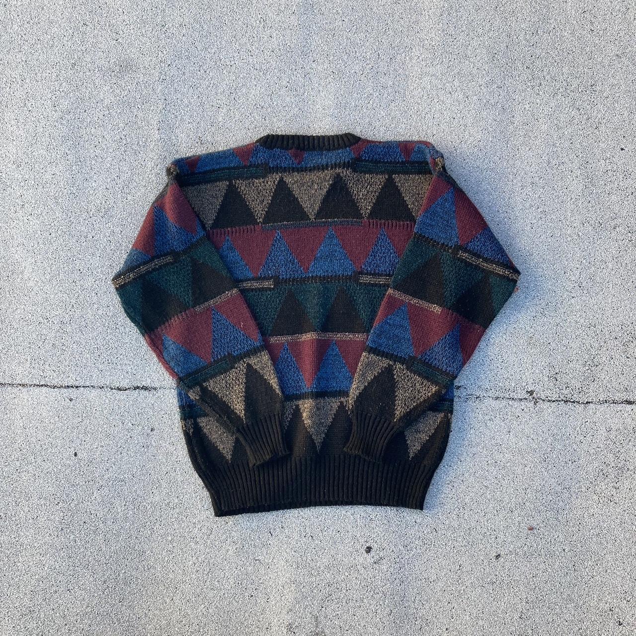 vintage michael gerald abstract knit sweater really... - Depop