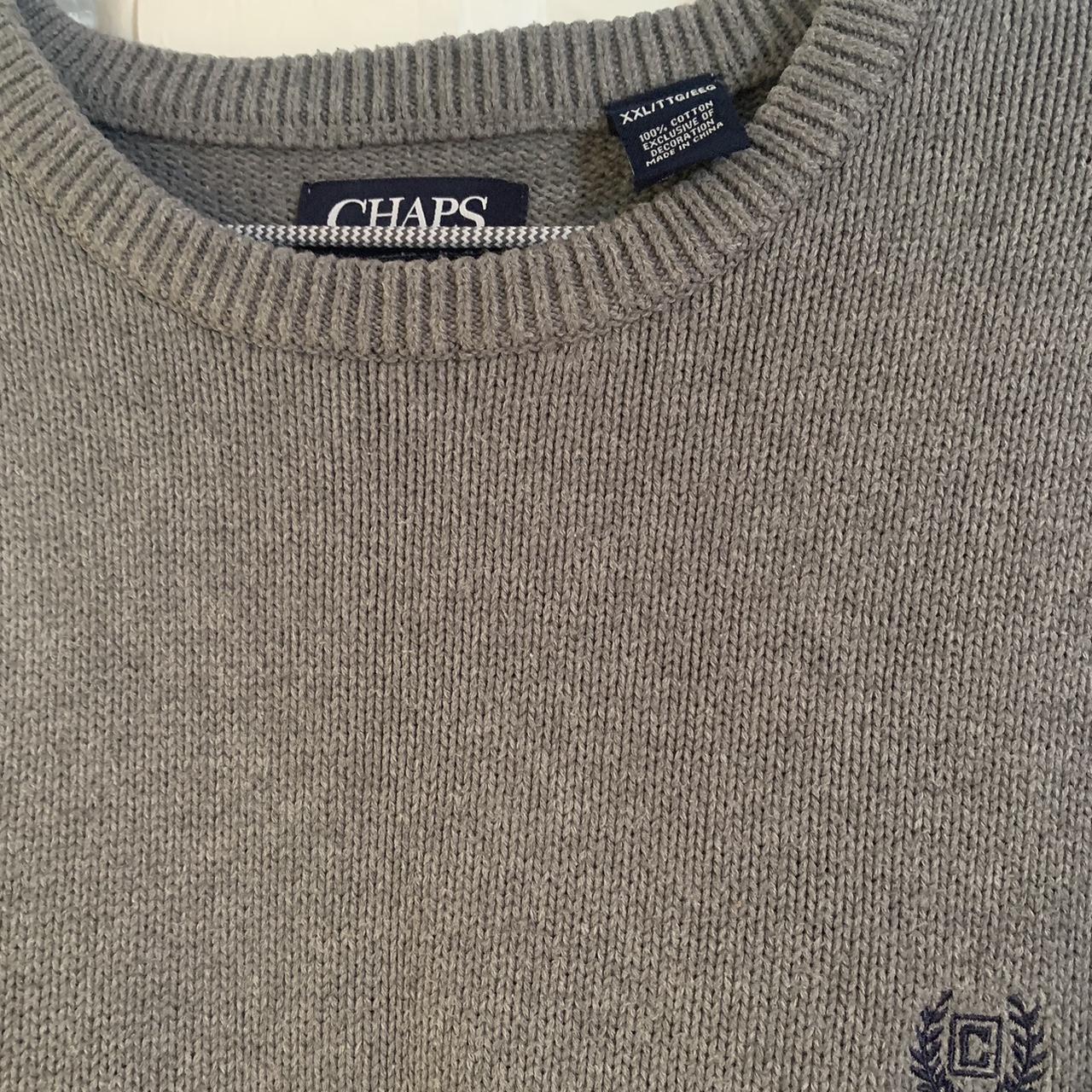 Vintage Grey Chaps Ralph Lauren Knit Jumper Size XL... - Depop