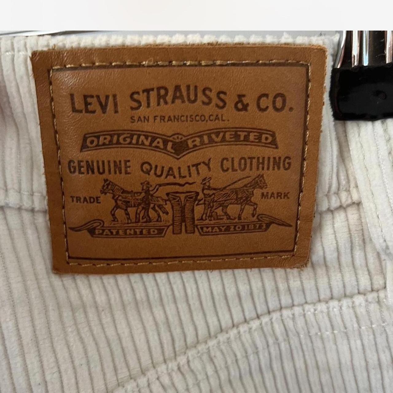 Levis ribcage straight cream cords size 24. Cropped... - Depop