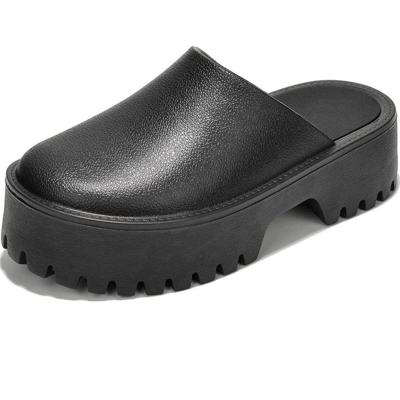 Black rubber clogs 2” platform Super comfy! Only... - Depop