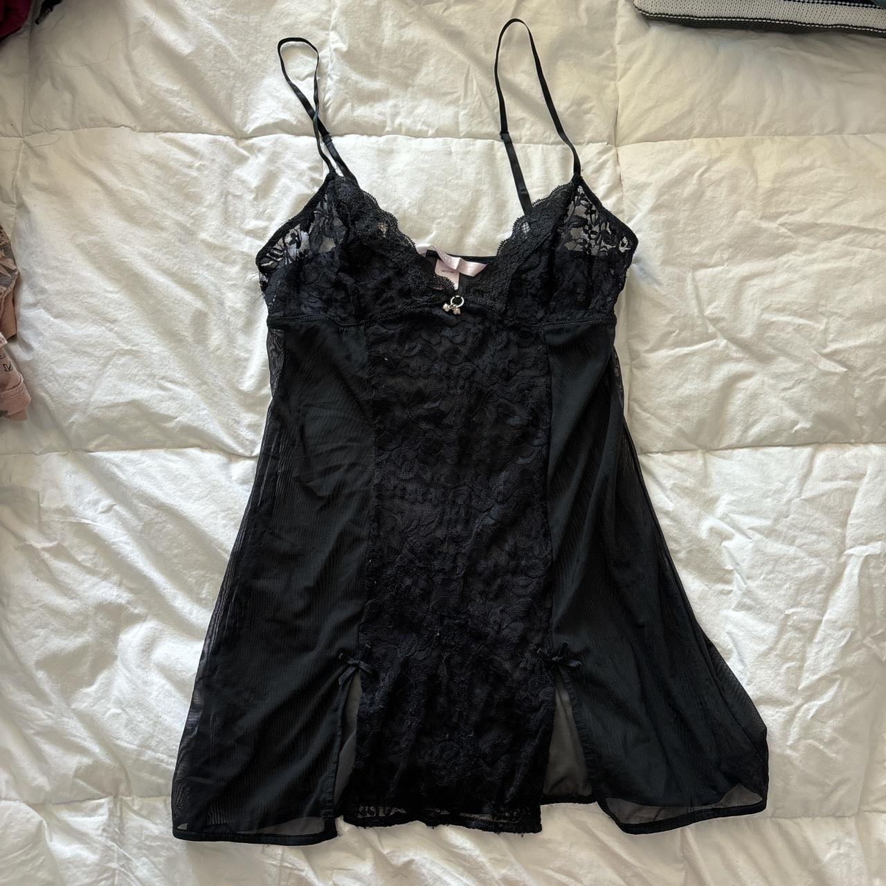 Victorias Secret Black Lingerie Tank Top 2000s Depop