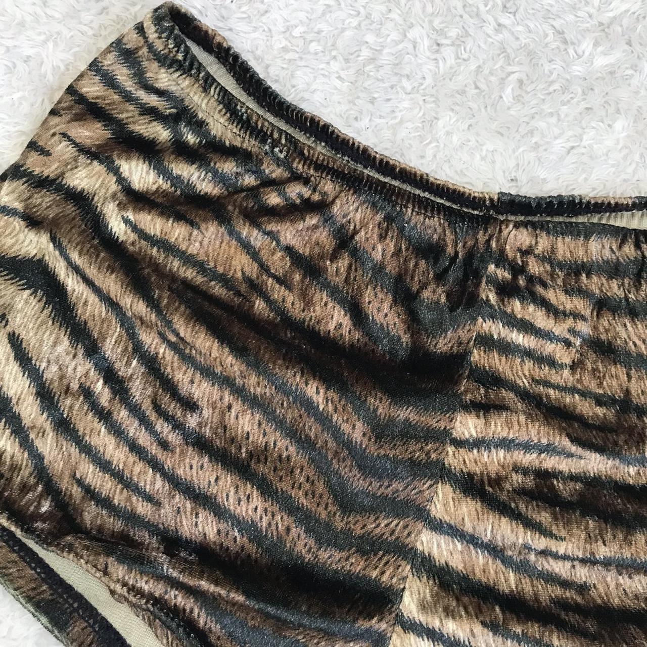 90s/00s fuzzy zebra micro mini shorts 🎀 features the... | Depop