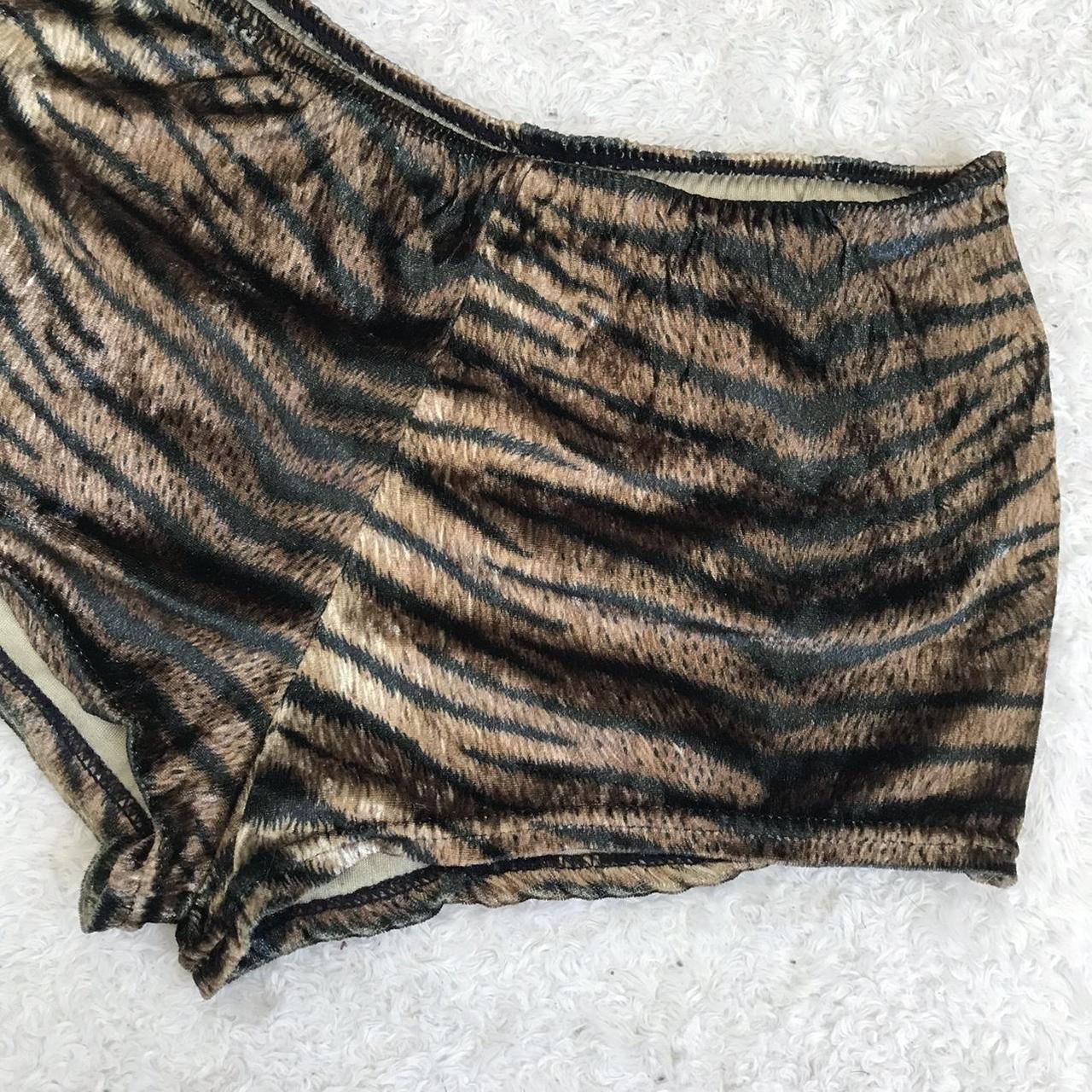 90s/00s fuzzy zebra micro mini shorts 🎀 features the... | Depop