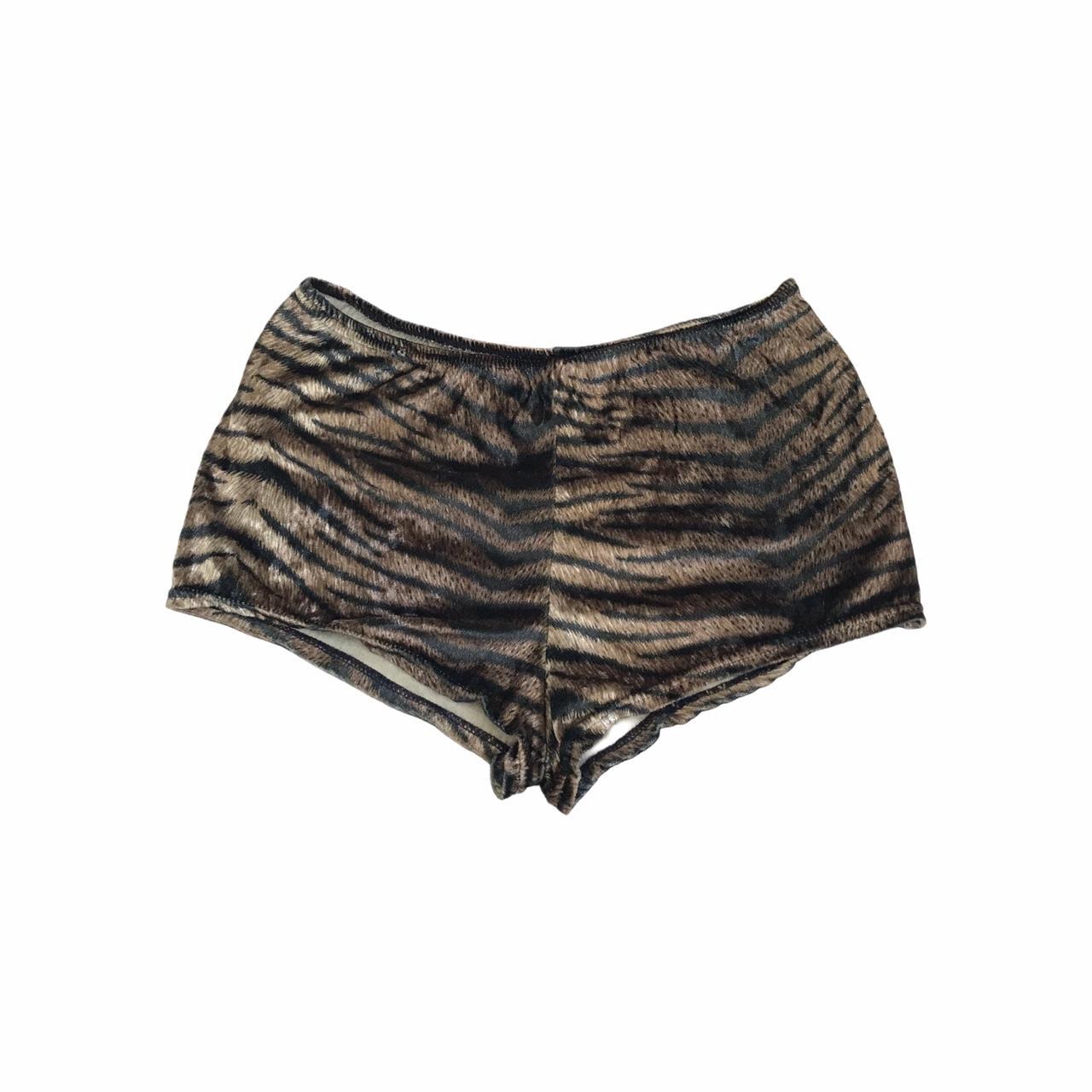 90s/00s fuzzy zebra micro mini shorts 🎀 features the... | Depop