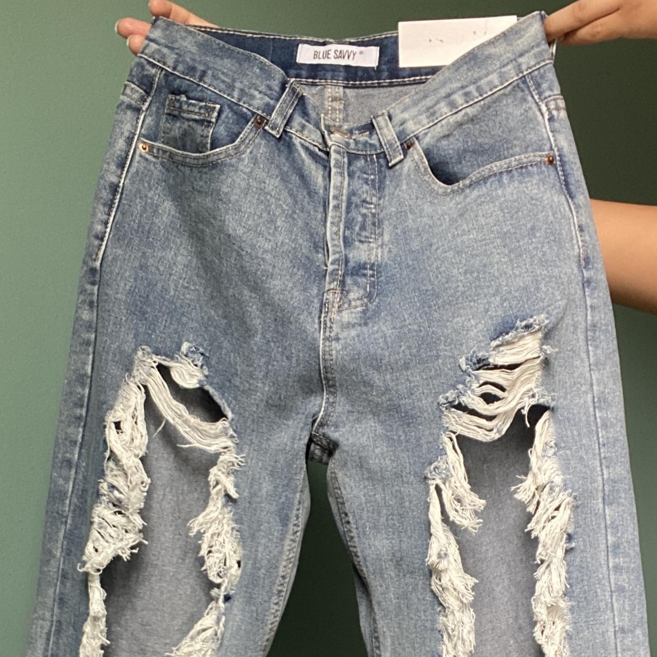 ULTRA HIGH-RISE, RIPPED SLIM JEANS BRAND NEW,... - Depop