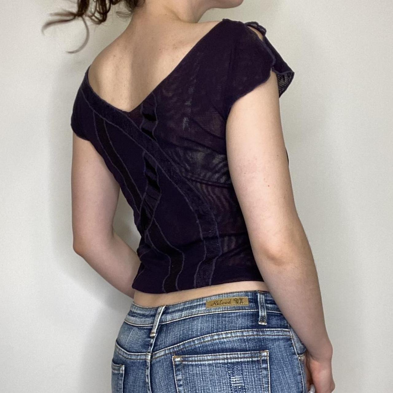 Asymmetric micro mesh top Modelled on size 8-10 - Depop