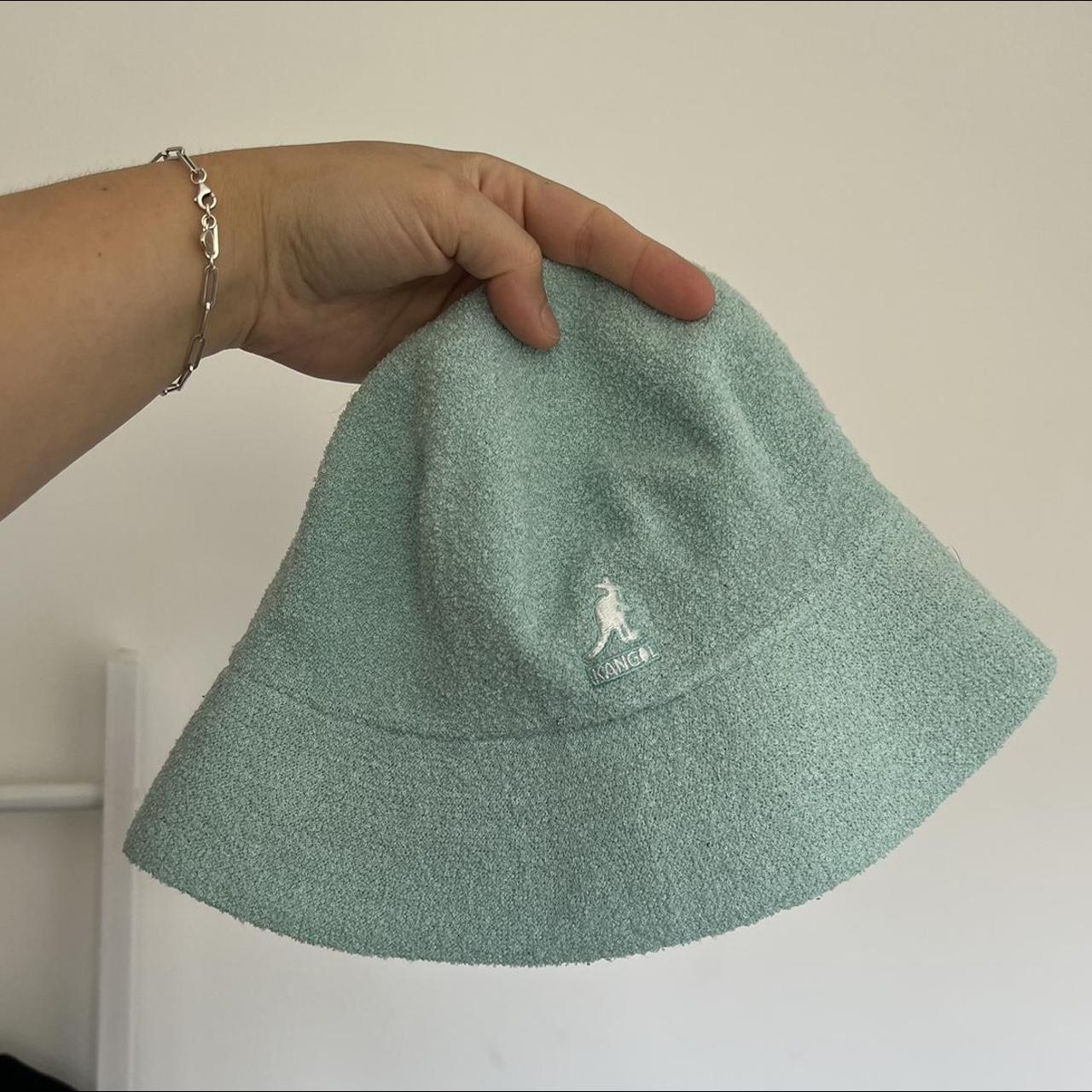 Turquoise towelled Kangol bucket hat Size M #kangol... - Depop