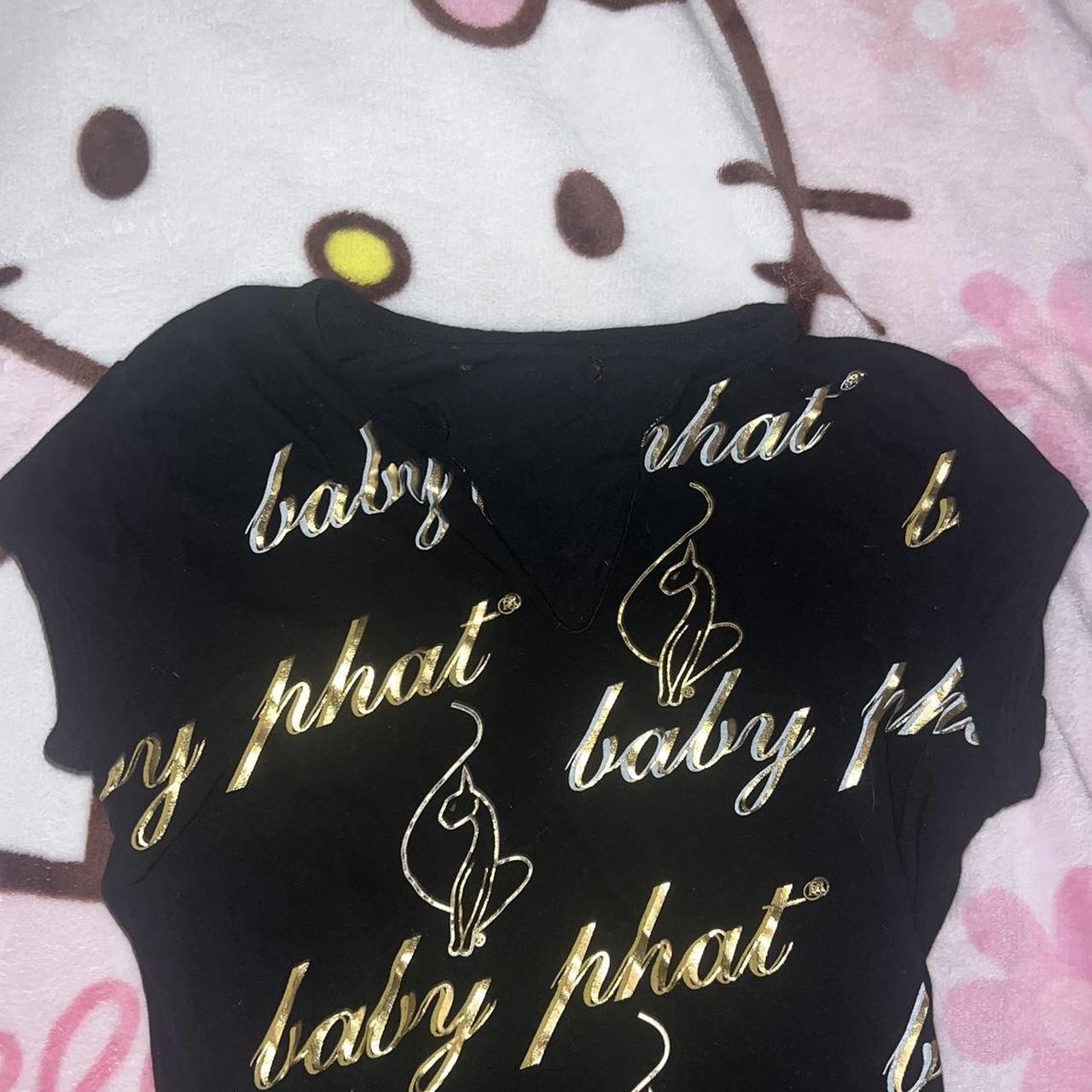 Baby Phat Women's Gold and Black T-shirt | Depop Baby Phat Women's Gold and Black T-shirt | Depop