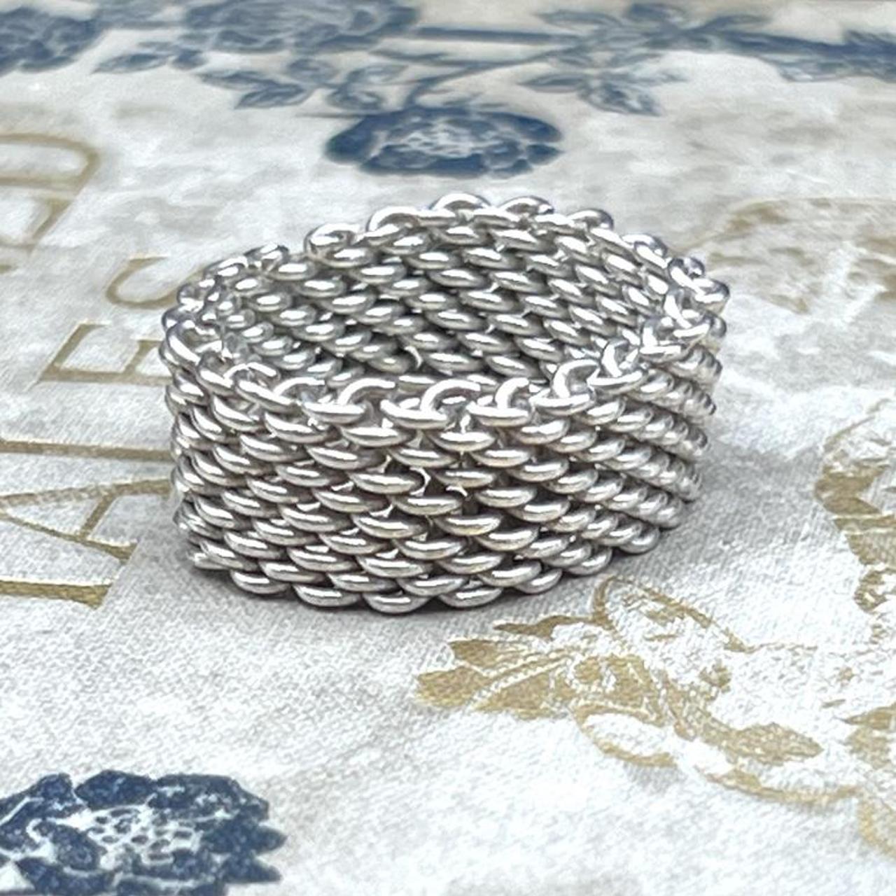 Chain mesh armor sterling silver ring Size 11 All... - Depop