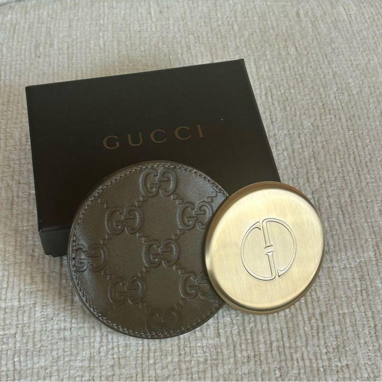 Vintage Gucci compact mirror with Guccissima leather... - Depop