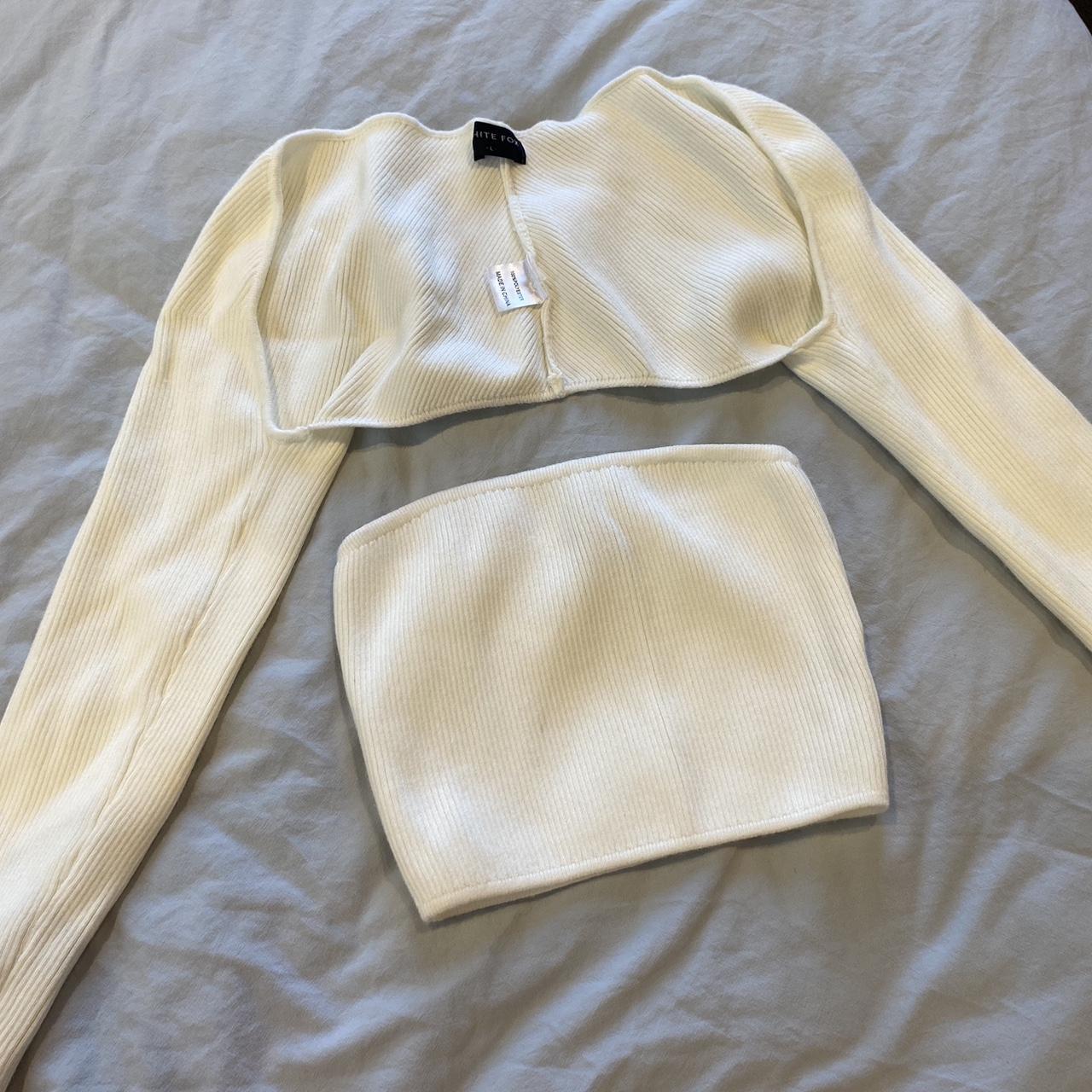 White fox top set Never worn Both size L - Depop