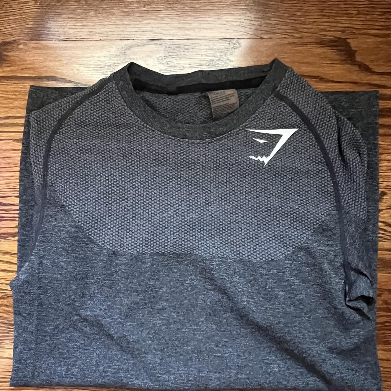 Men’s Gymshark Grey Dry Fit Gym T shirt. Slim fit,... - Depop
