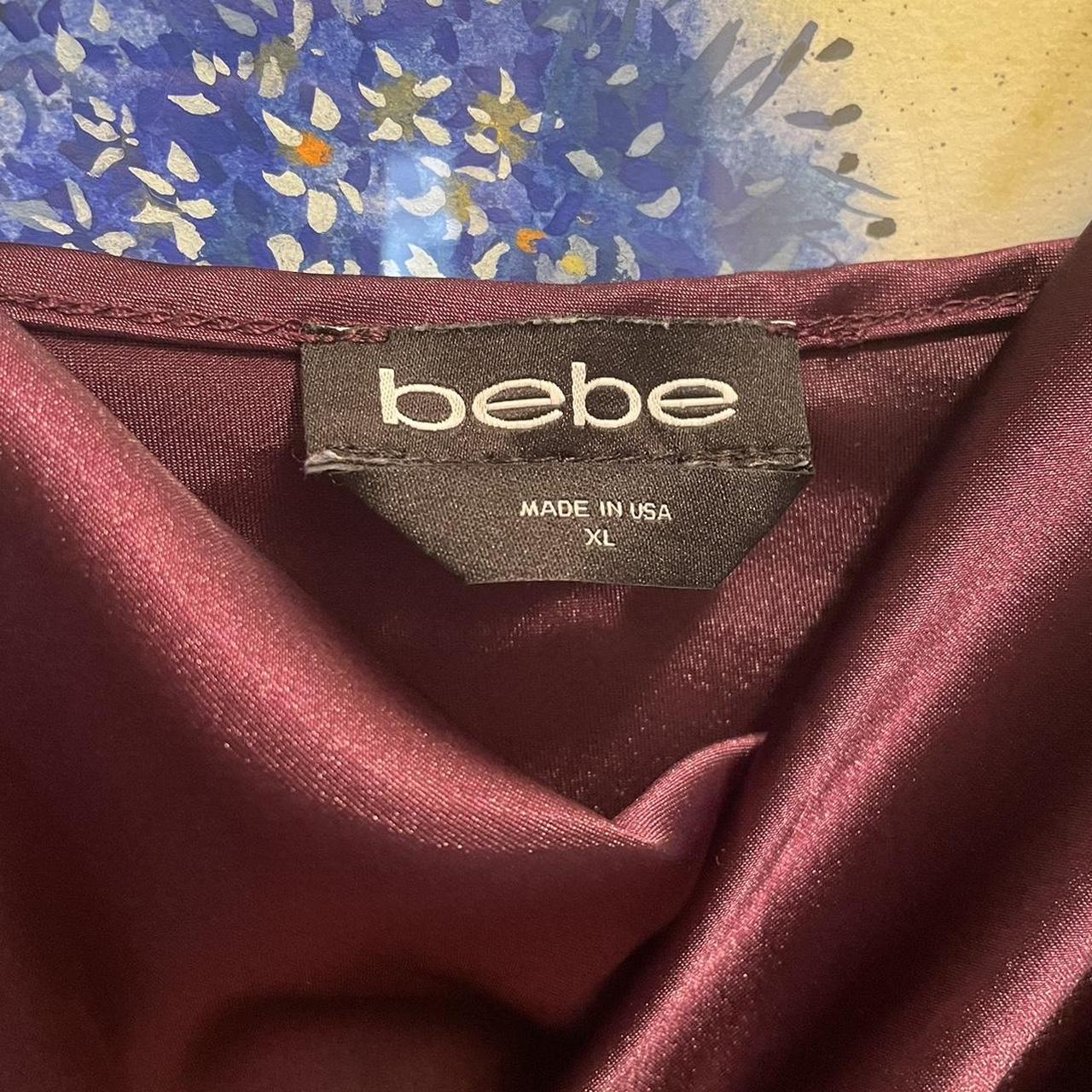 Purple Bebe Satin Esque Slip Midi Dress With A Cowl Depop