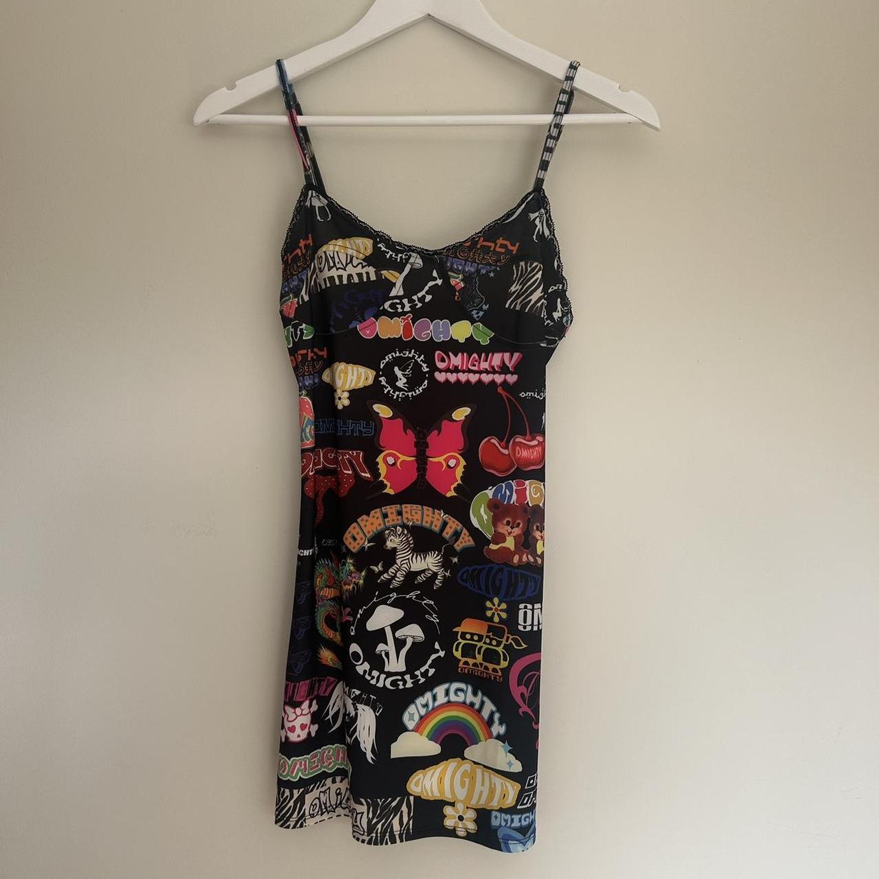 O-mighty logo mania black dress - size S - never... - Depop