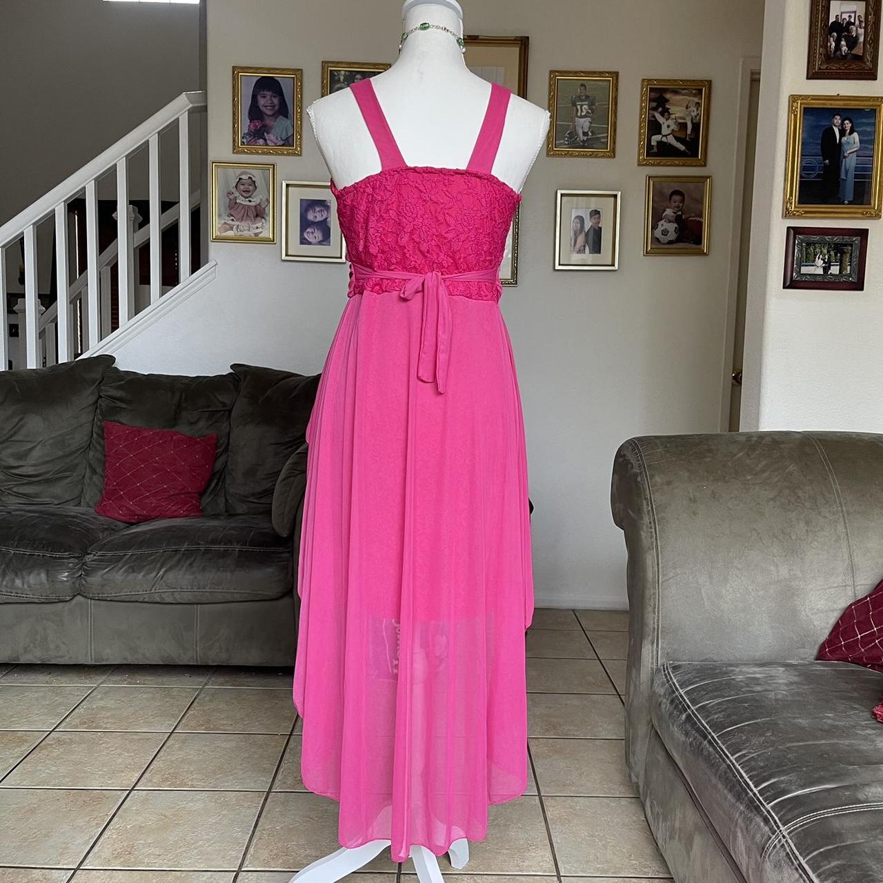 90s barbie vibes sun dress ☽༓･*˚⁺‧ floral lace sheer... - Depop