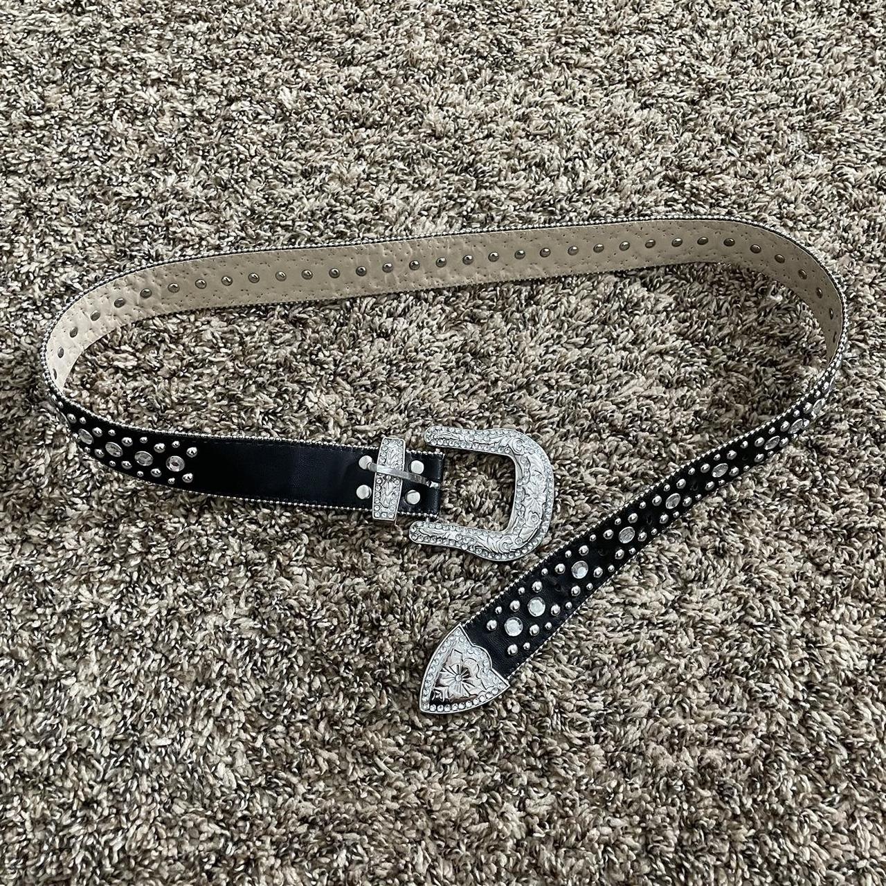 Cyber Y2k mall goth grunge cowgirl rhinestone belt... - Depop