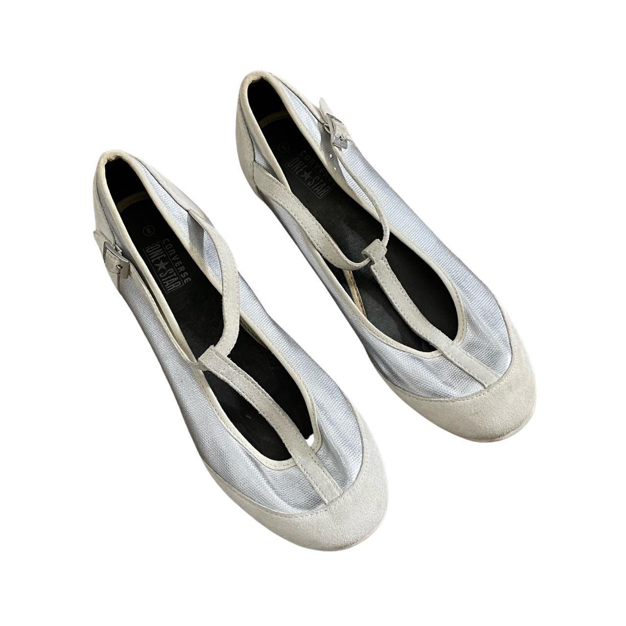 Blokette balletcore silver star print ballet flats... - Depop