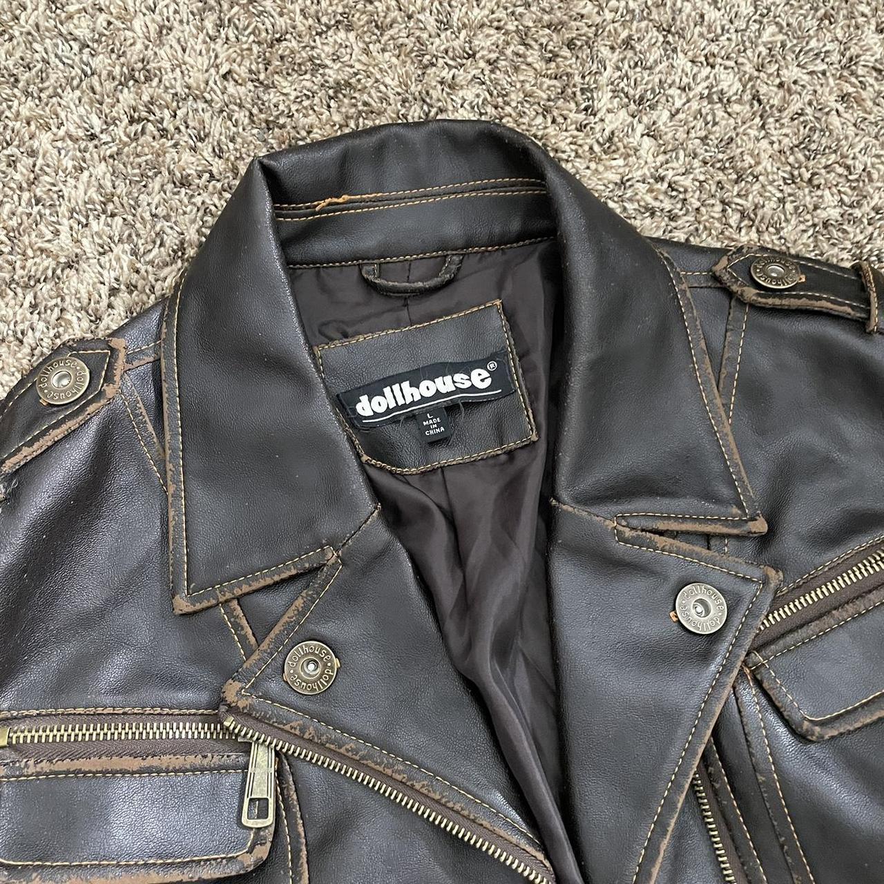 90s Grunge Dollhouse Brownish Black Faux Leather Depop