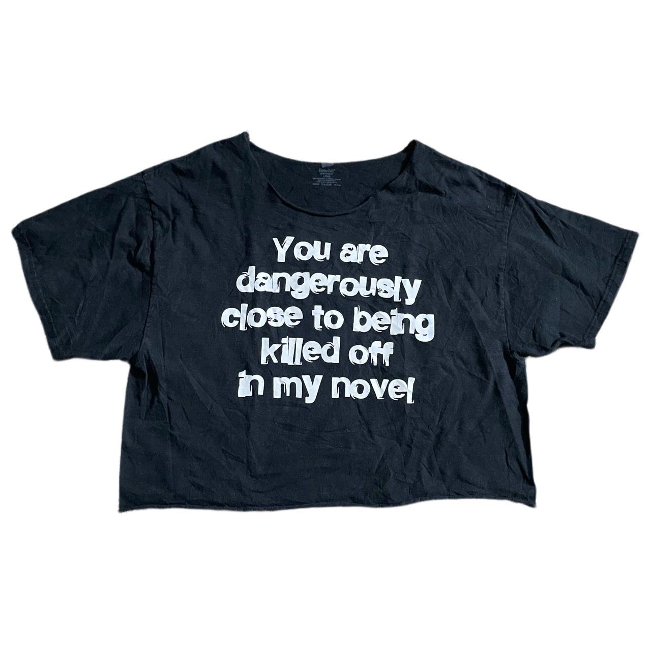 Grunge scenecore emo funny slogan graphic cropped... - Depop