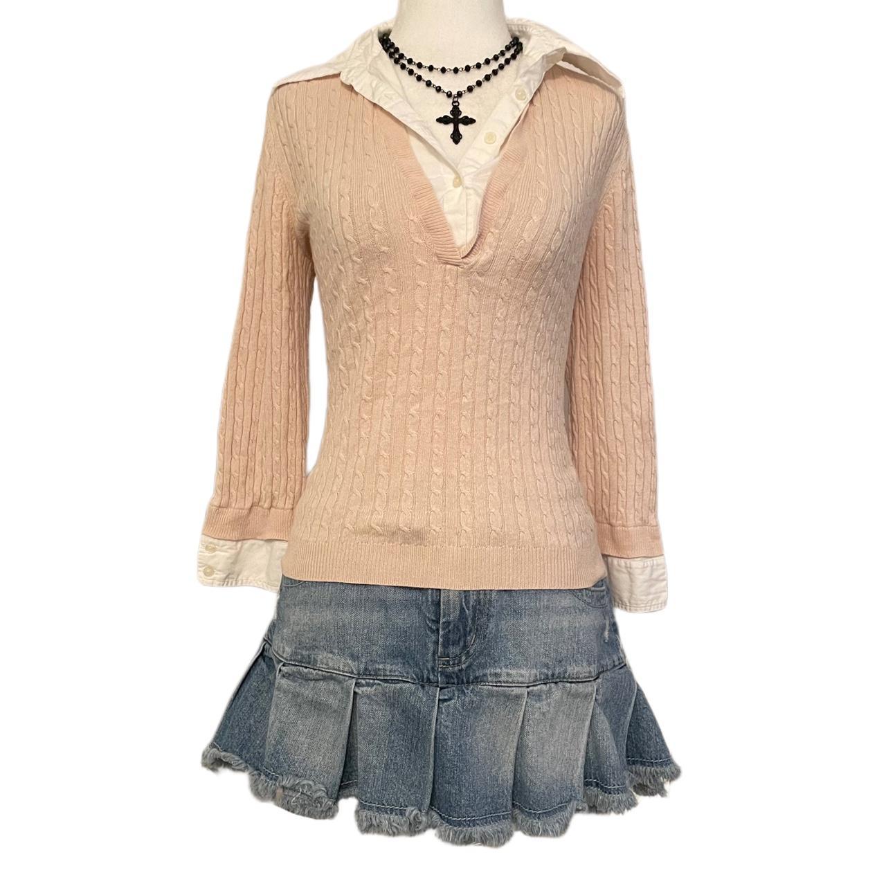 Y2k preppy girly grunge soft cashmere silk blend... - Depop