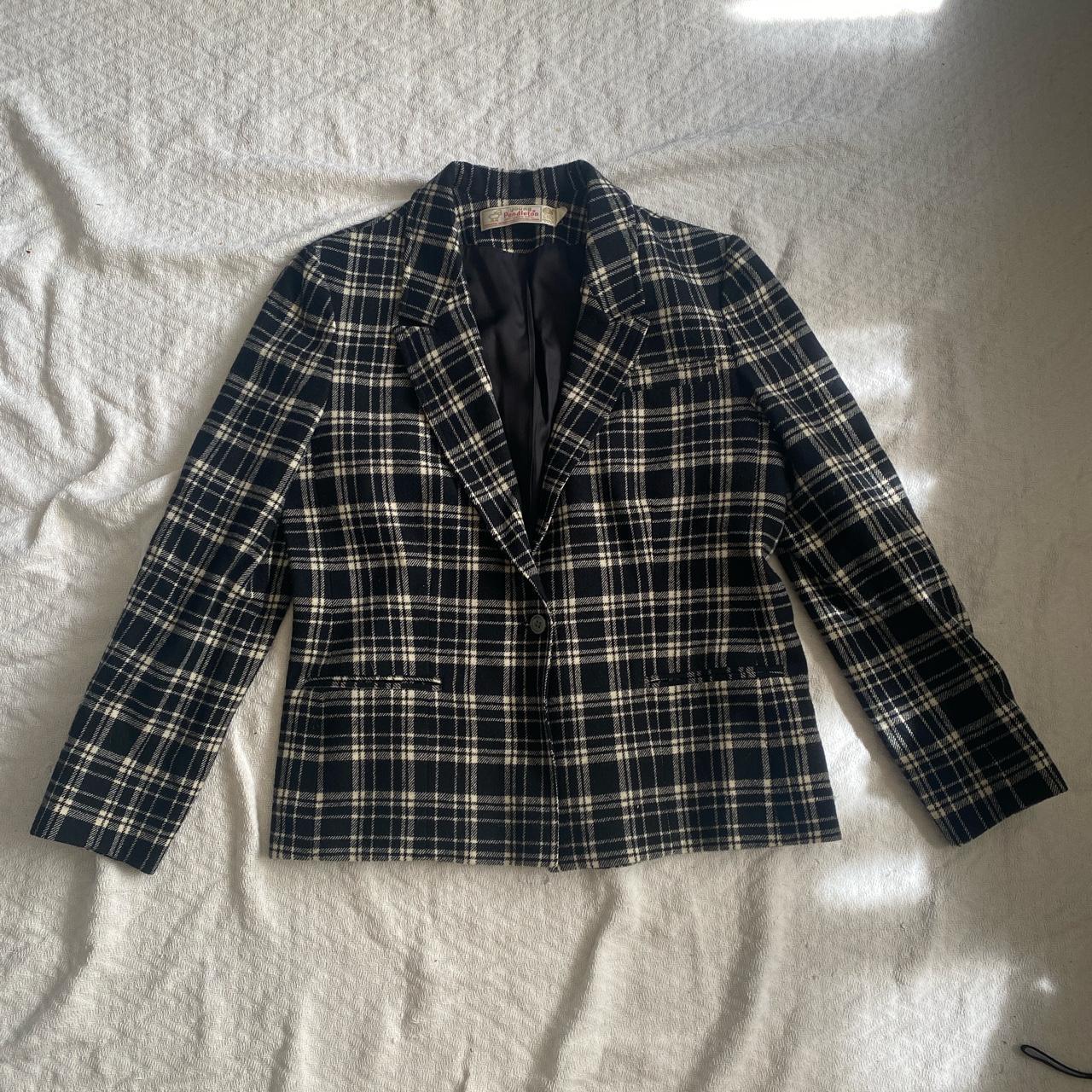 Young Pendleton Plaid Blazer. No size listed, fits... - Depop