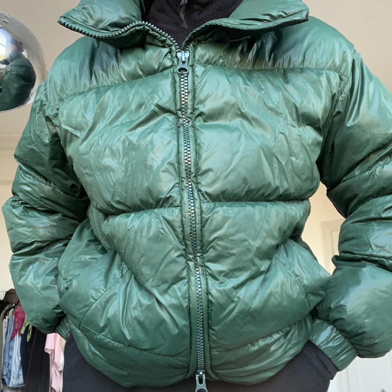 Monki Women's Green Coat | Depop