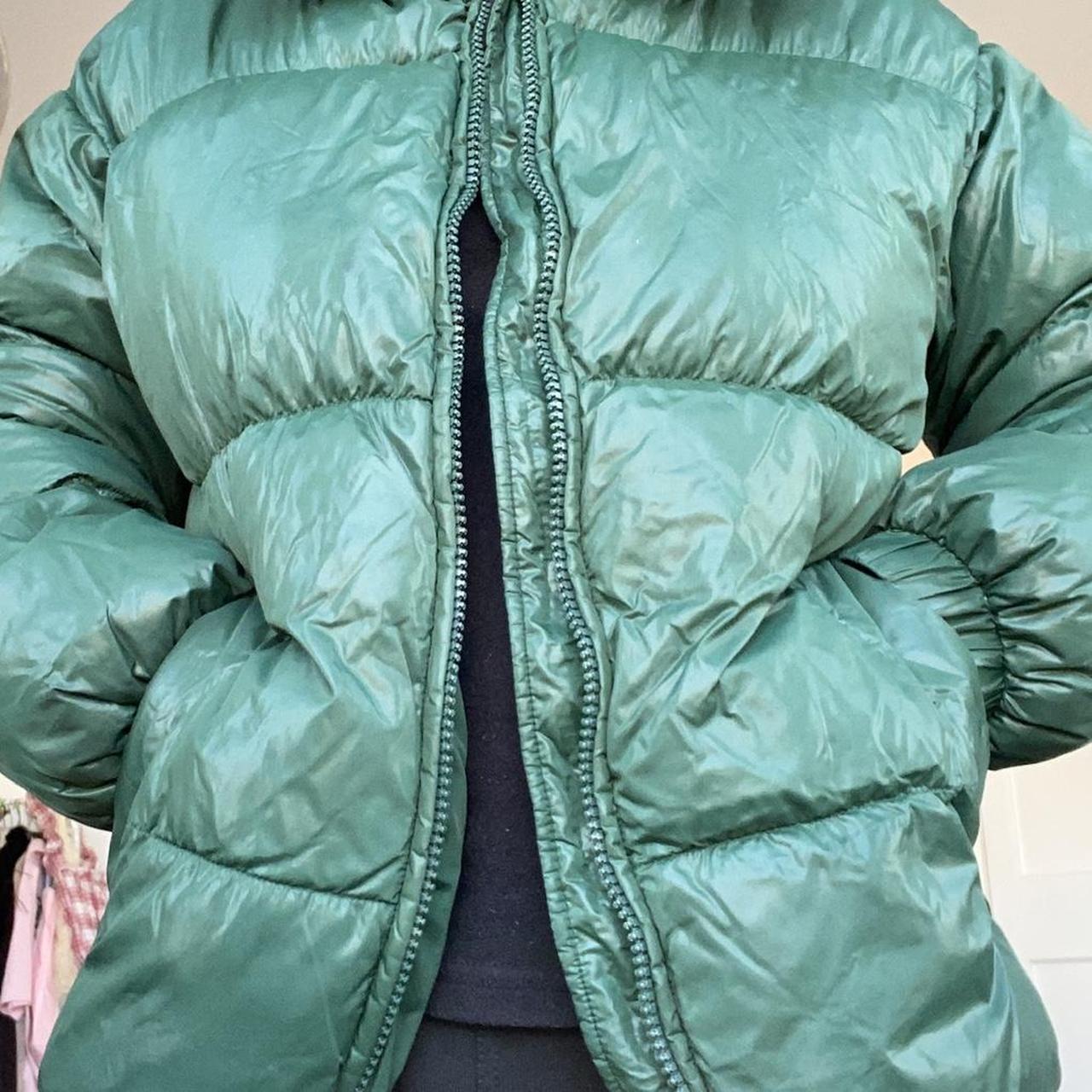 Monki Women's Green Coat | Depop