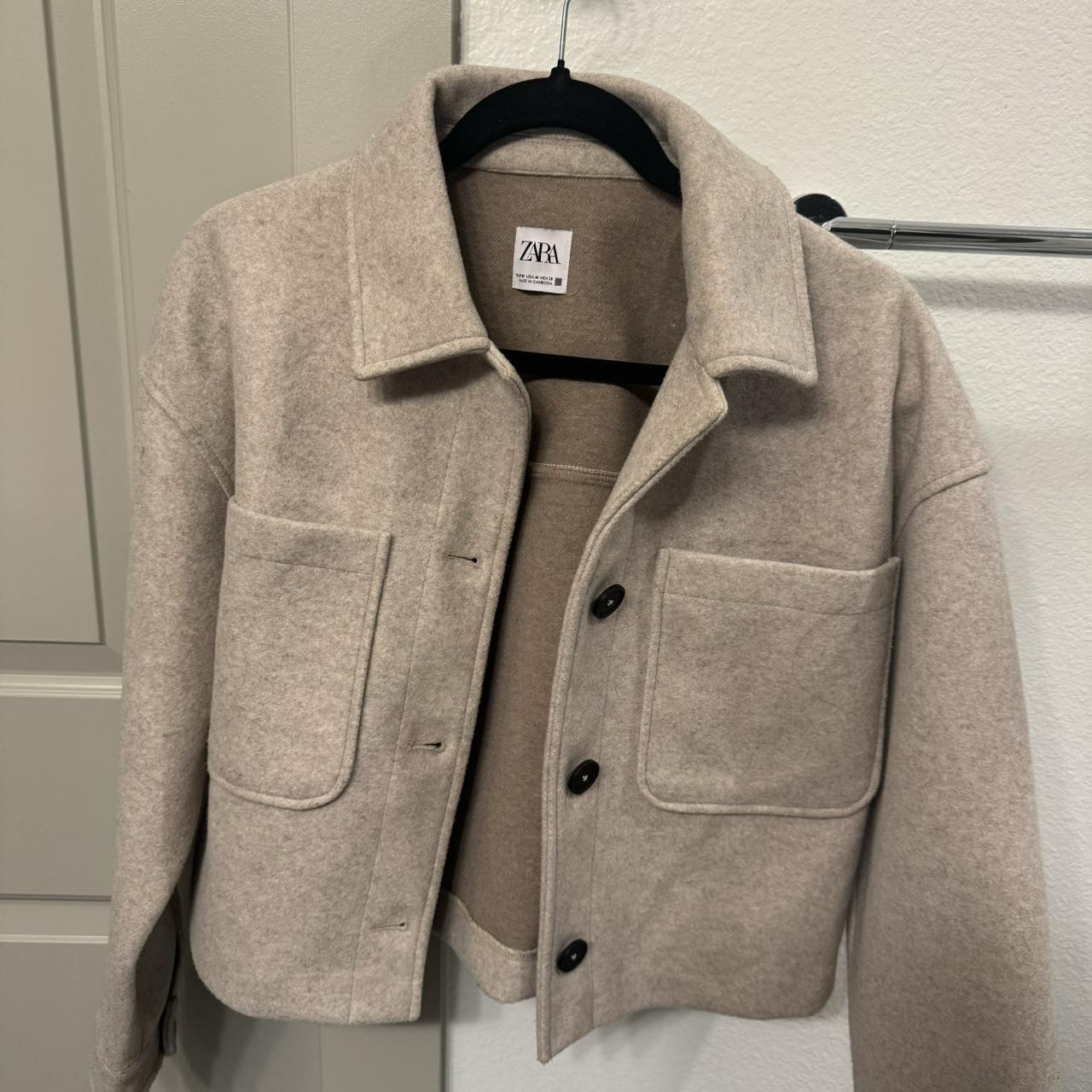 Zara button up jacket Thick suede type of... - Depop