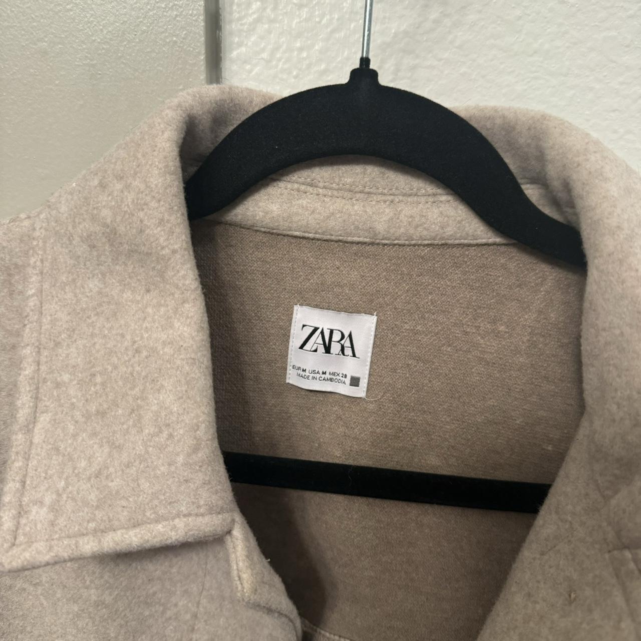 Zara button up jacket Thick suede type of... - Depop