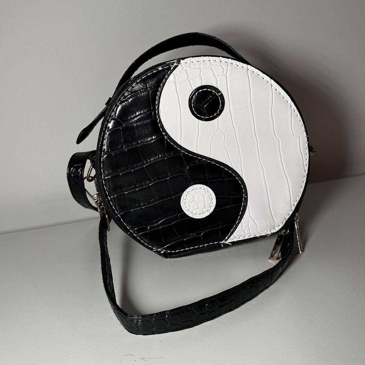 Yin Yang purse. Zipper closure. Long strap and... - Depop