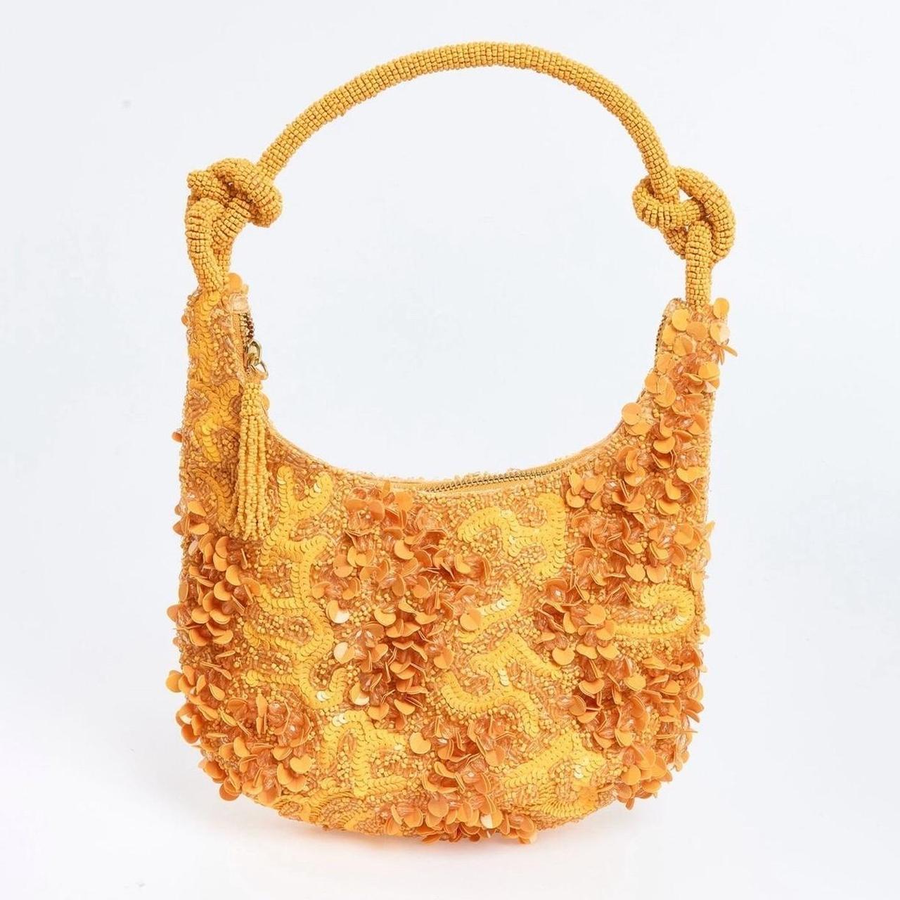 NWT Viral Yellow “Mango” Beaded Bag Viral Yellow... | Depop