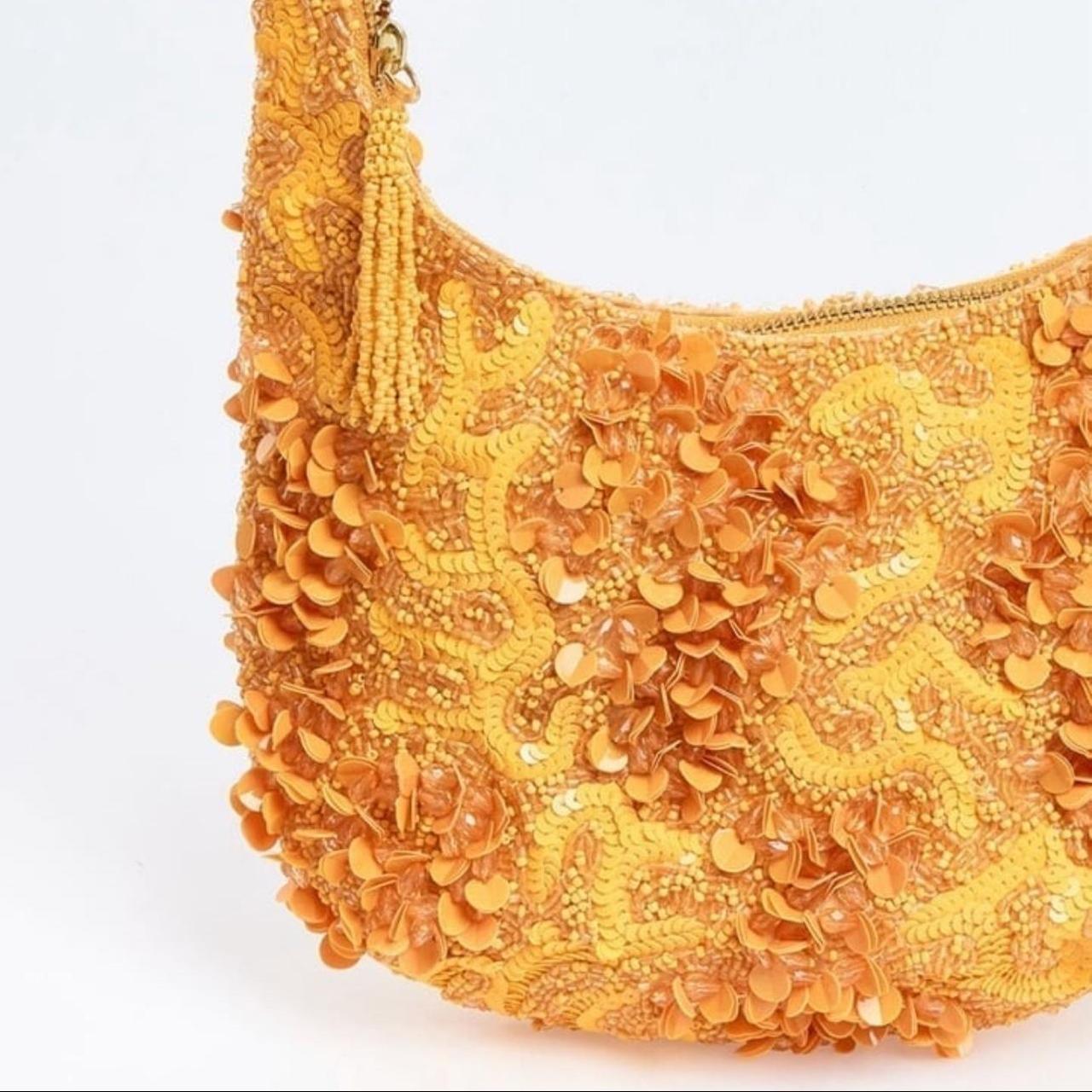 NWT Viral Yellow “Mango” Beaded Bag Viral Yellow... | Depop