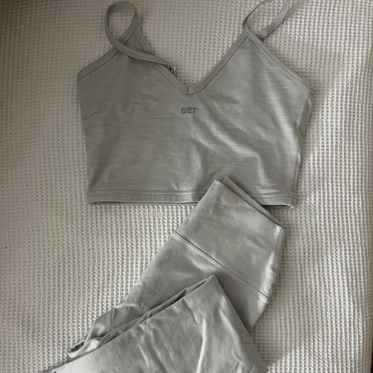 Set Active Formcloud set in heather grey top and... | Depop