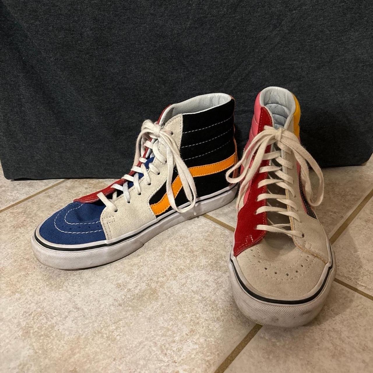 Multicolor Mismatched vans ️💙🩷💛 - size 7W/5.5M -... - Depop