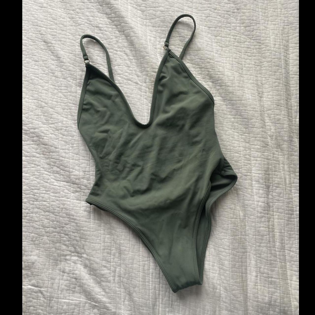 viral Gooseberry Swim One Piece in Olive, worn once... - Depop