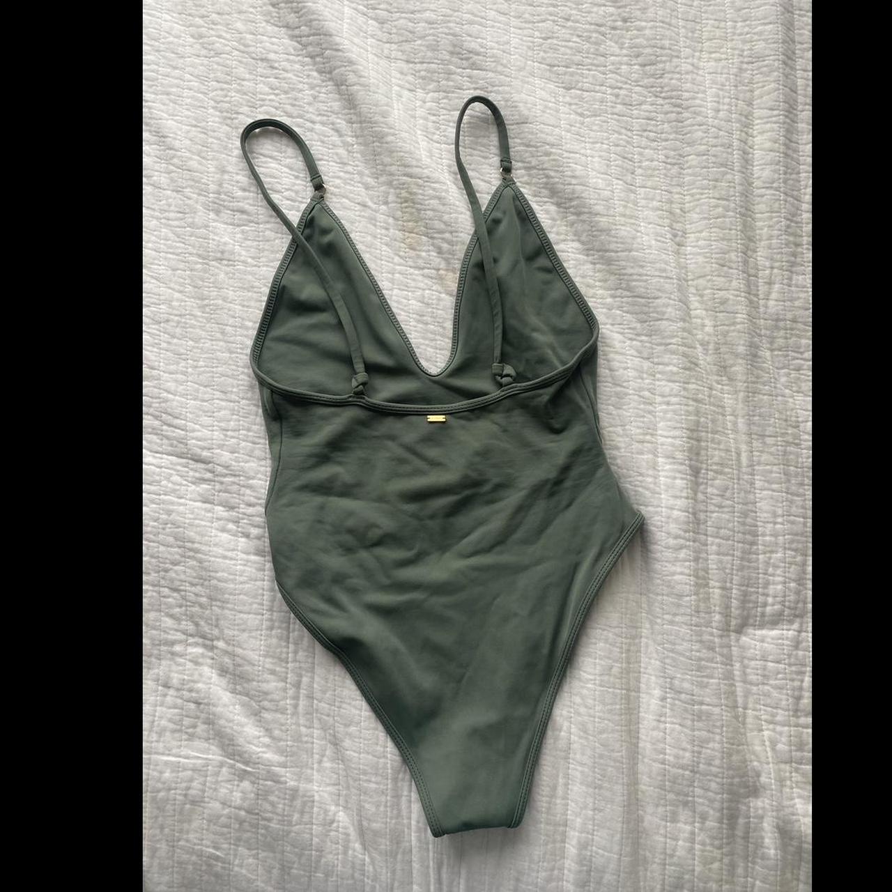 viral Gooseberry Swim One Piece in Olive, worn once... - Depop