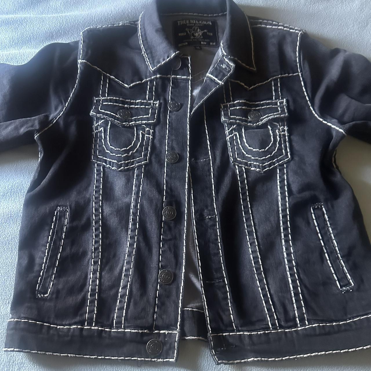 sematary ahh trucker jacket true religion trucker... - Depop