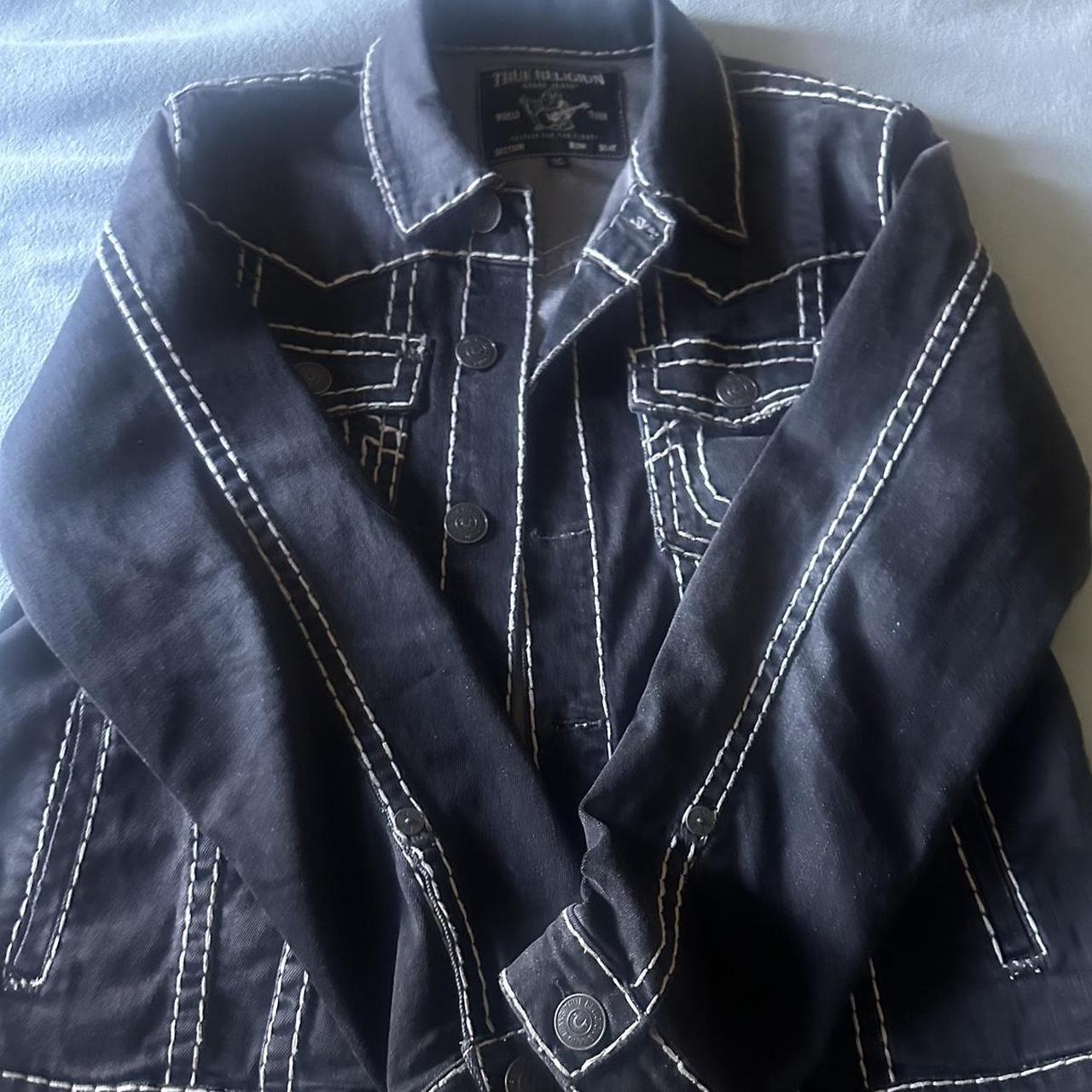 sematary ahh trucker jacket true religion trucker... - Depop