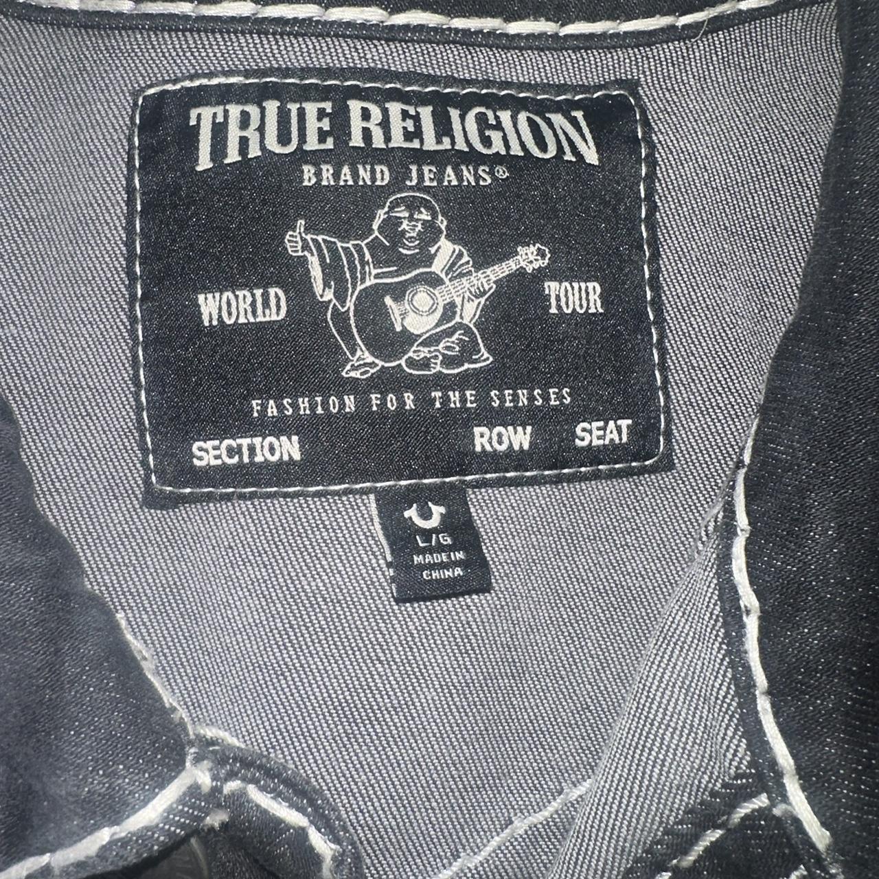 sematary ahh trucker jacket true religion trucker... - Depop